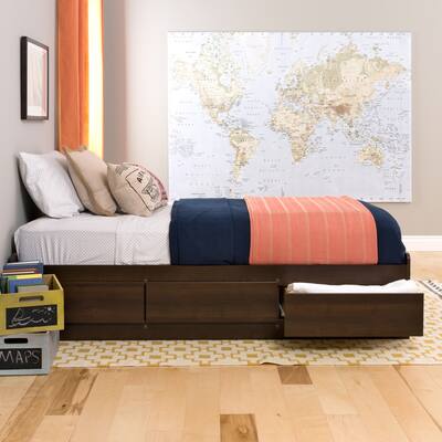 Prepac Espresso Twin Mate's Platform Storage Bed with 3 Drawers ...