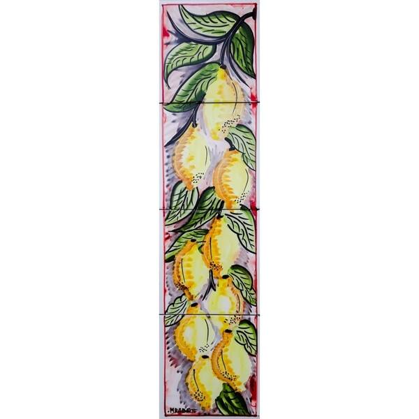 Mosaic 'Lemon Theme' 4-tile Ceramic Wall Mural - Bed Bath & Beyond ...