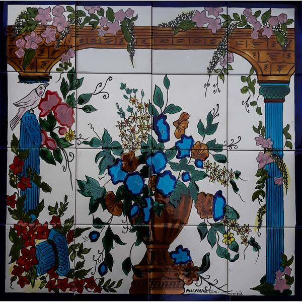 Mosaic 'Veranda Backsplash Art' 16-tile Ceramic Wall Mural - Bed Bath ...