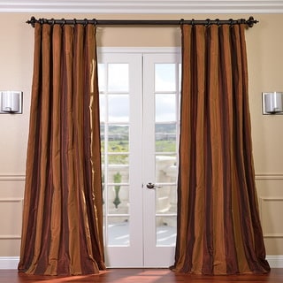 Exclusive Fabrics Signature Stripe Faux Silk Taffeta 84-inch Curtain ...