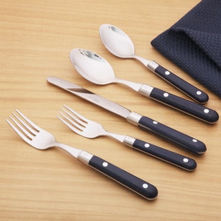 Ginkgo Le Prix 20-piece Navy Blue Flatware Set - Bed Bath & Beyond ...