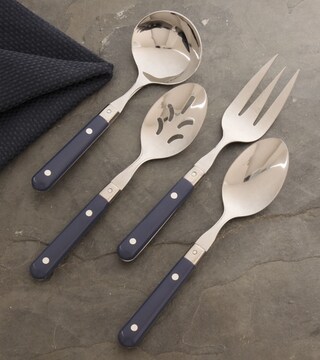 Ginkgo Le Prix 20-piece Navy Blue Flatware Set - On Sale - Bed Bath ...