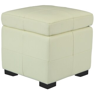 SAFAVIEH Lorenzo Small Flip-top Off-white Storage Ottoman - White - Bed ...
