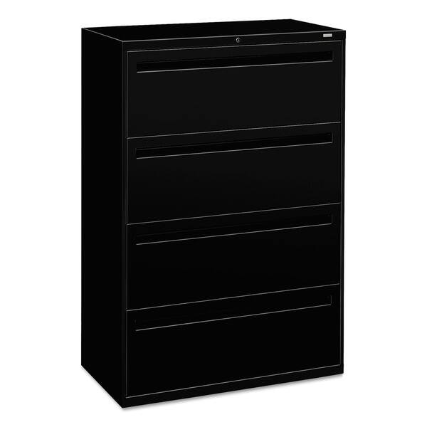 HON 700 Series 36-Inch-Wide Black Four-Drawer Lateral File Cabinet ...