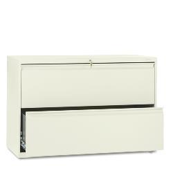 HON 800 Series 42-Inch-Wide Two-Drawer Lateral File Cabinet in Putty ...