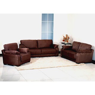 Westbrook Dark Brown Microsuede Sofa, Loveseat, and Chair - Bed Bath ...