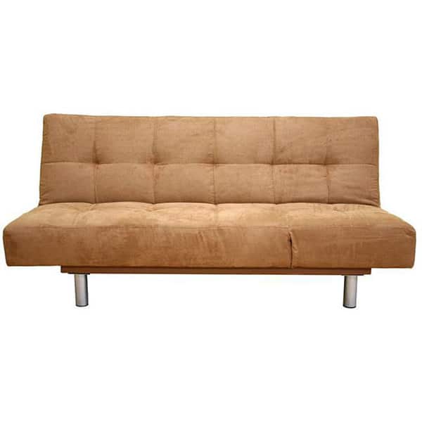 Brown Microfiber Futon Sofa Bed - Bed Bath & Beyond - 4081901