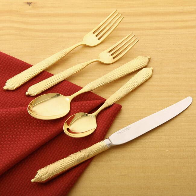 Yamazaki Byzantine Gold 5-piece Flatware Place Setting - Overstock ...