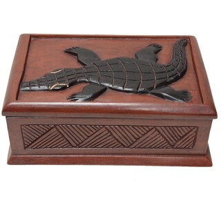 Wawa Wood 'Alligator' Accent Box (Ghana) - Bed Bath & Beyond - 4107022