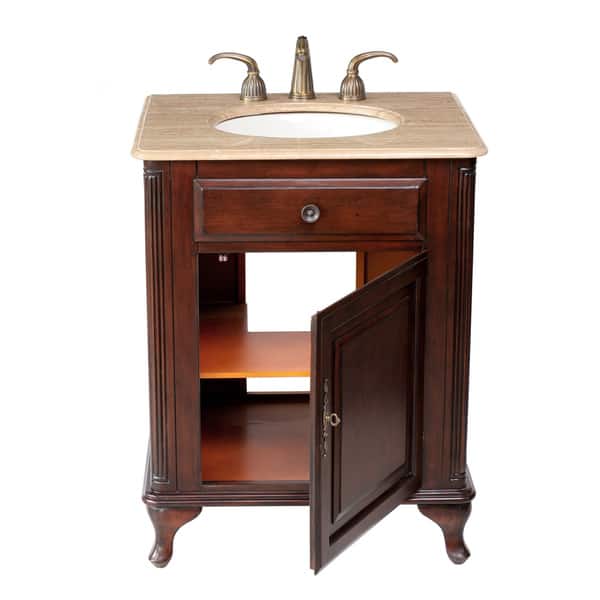 Stufurhome Lucy 27-inch Single Sink Marble Top Vanity - Bed Bath ...