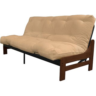 Boston Walnut Finish Queen Armless Frame Futon Set - Bed Bath & Beyond ...