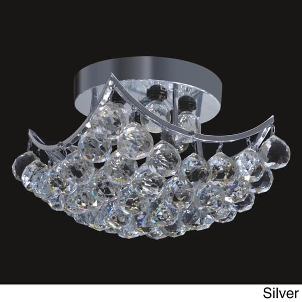 Square Crystal Ball 8-inch Flush-mount Ceiling Chandelier - Bed Bath ...