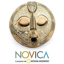 Wood 'Nkunim' Mask (Ghana) - Bed Bath & Beyond - 4279499