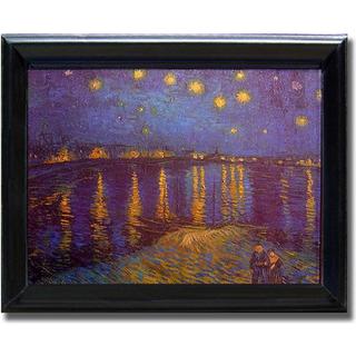 Vincent Van Gogh 'Starlight Over the Rhone' Framed Canvas Wall Art ...