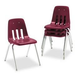 Virco 9000 Series Wine/Chrome Plastic Stack Chair (Case of 4) - Bed ...