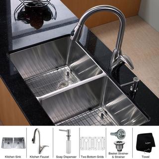 Kraus Kitchen Combo Set Stainless Steel Undermount Sink with Faucet ...