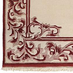 Hand-knotted Burgundy New Zealand Wool Bengal Rug (2'6 x 12') - Bed ...