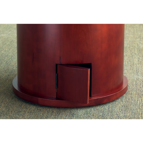 Mayline Mira Wood Veneer Round Conference Table with Drum Base - Bed ...