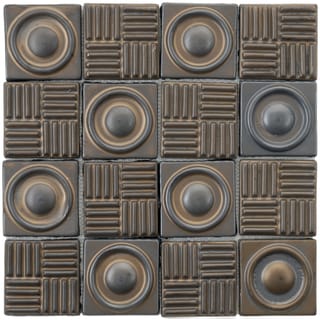 Merola Tile 12x12-in Industrial Bronze 3-in Ceramic Mosaic Tile (Pack ...