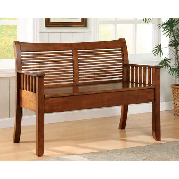 Furniture of America Solid Wood Storage Bench - Bed Bath & Beyond - 4734272