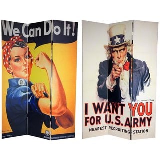Double-sided 6-foot WWII Posters Canvas Room Divider (China) - Bed Bath ...