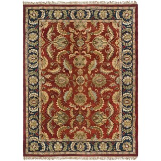 SAFAVIEH Handmade Heritage Traditional Red/ Blue Wool Rug - 8' x 11 ...