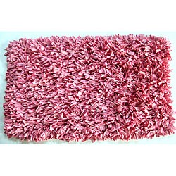 Handmade Pastel Pink Jersey T-shirt Shag Rug - 2'6" x 4'2" - Bed Bath ...