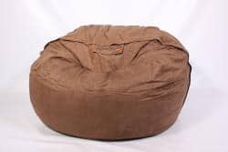 LoveSac SuperSac 6' Earth Brown Microfiber Foam Lounge Bag Chair - Bed ...