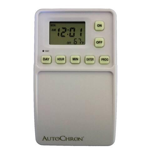 AutoChron Programmable Wall Switch Timer - No Wiring Needed - White ...