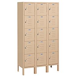 Salsbury Industries Tan Five-Tier Box-Style Lockers with Lock and Key ...
