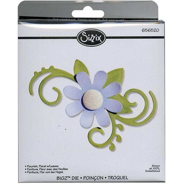Sizzix Bigz BIGkick/ Big Shot 'Floral Flourish with Leaves' Die - Bed ...