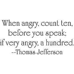 Design on Style Thomas Jefferson 'Angry' Vinyl Wall Art Quote - Bed ...