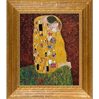Gustav Klimt 'The Kiss (Full View)' Hand Painted Oil Reproduction - Bed ...