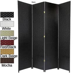 Handmade Woven Fiber 4-panel 7-foot Room Divider (China) - 84 x 78 ...