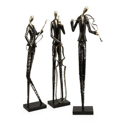 Argento 3-piece French Quarter Statues - Overstock - 5179564