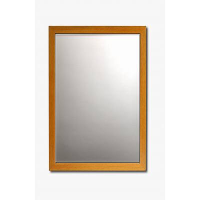 Classic Beech Framed Beveled Wall Mirror - Overstock - 5199304