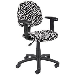 Boss Zebra Microfiber Adjustable Task Chair with Lumbar Support - Bed ...