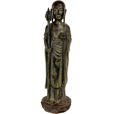 Handmade Resin Standing Japanese Zen Monk Statue (China) - Overstock ...