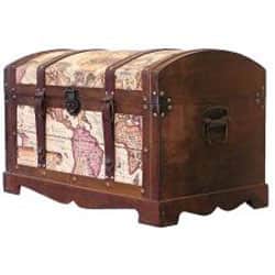 Old World Victorian Treasure Chest Styled Wood Trunk - Bed Bath ...