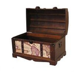 Old World Victorian Treasure Chest Styled Wood Trunk - Bed Bath ...