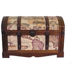 Old World Victorian Treasure Chest Styled Wood Trunk - Bed Bath ...