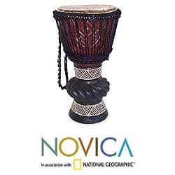 Handmade Wooden 'Ceremonial Celebrations' Djembe Drum (As Is Item ...