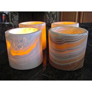 Set of 4 Alabaster Tea Toppers (Egypt) - Bed Bath & Beyond - 5498030