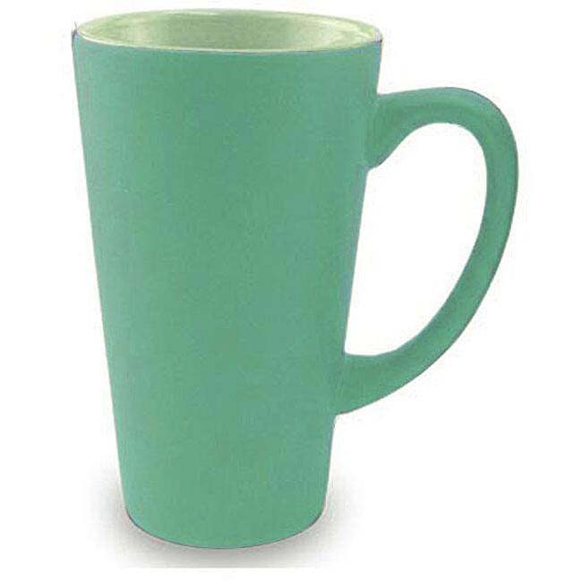 Funnel Style Two-tone Green/ Light Green 16-oz Ceramic Mug - Overstock ...