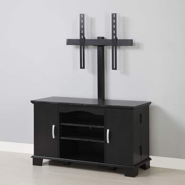 Black Wood 42-inch TV Stand with Mount - Bed Bath & Beyond - 5584037