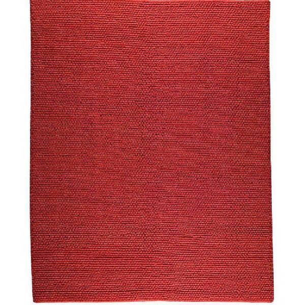 Handmade Ladhak Dark Orange Wool Rug (India) - 6'6 x 9'9 - Bed Bath ...
