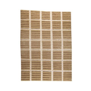 Handmade Piano Beige Wool Rug (India) - 8'3 x 11'6 - Bed Bath & Beyond ...