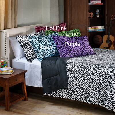 Zebra 3-piece Full/ Queen-size Mini Comforter Set - Overstock - 5619643