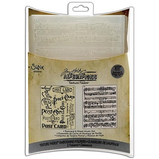 Sizzix Postcard and Sheet Music Embossing Folders (Pack of 2) - Bed ...