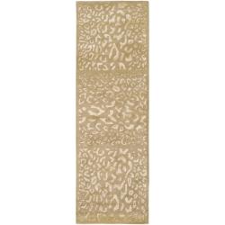 Candice Olson Hand-tufted Tan Leopard Animal Print Divine Wool Rug (2'6 ...